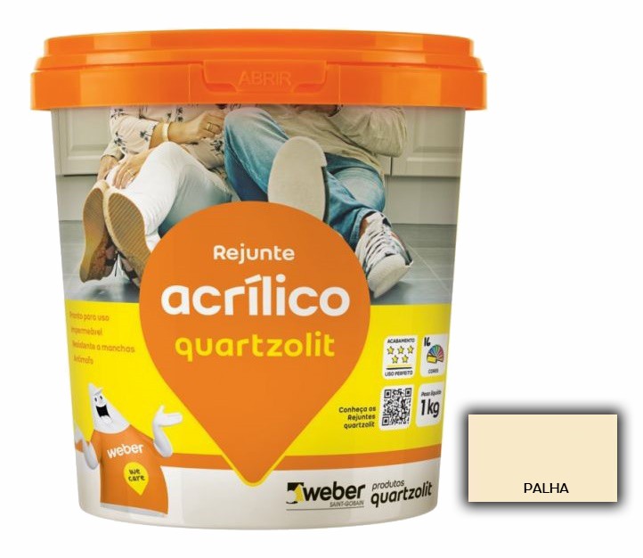 Rejunte Acrilico 1kg Quartzolit Palha - Dauge Materiais De Construção