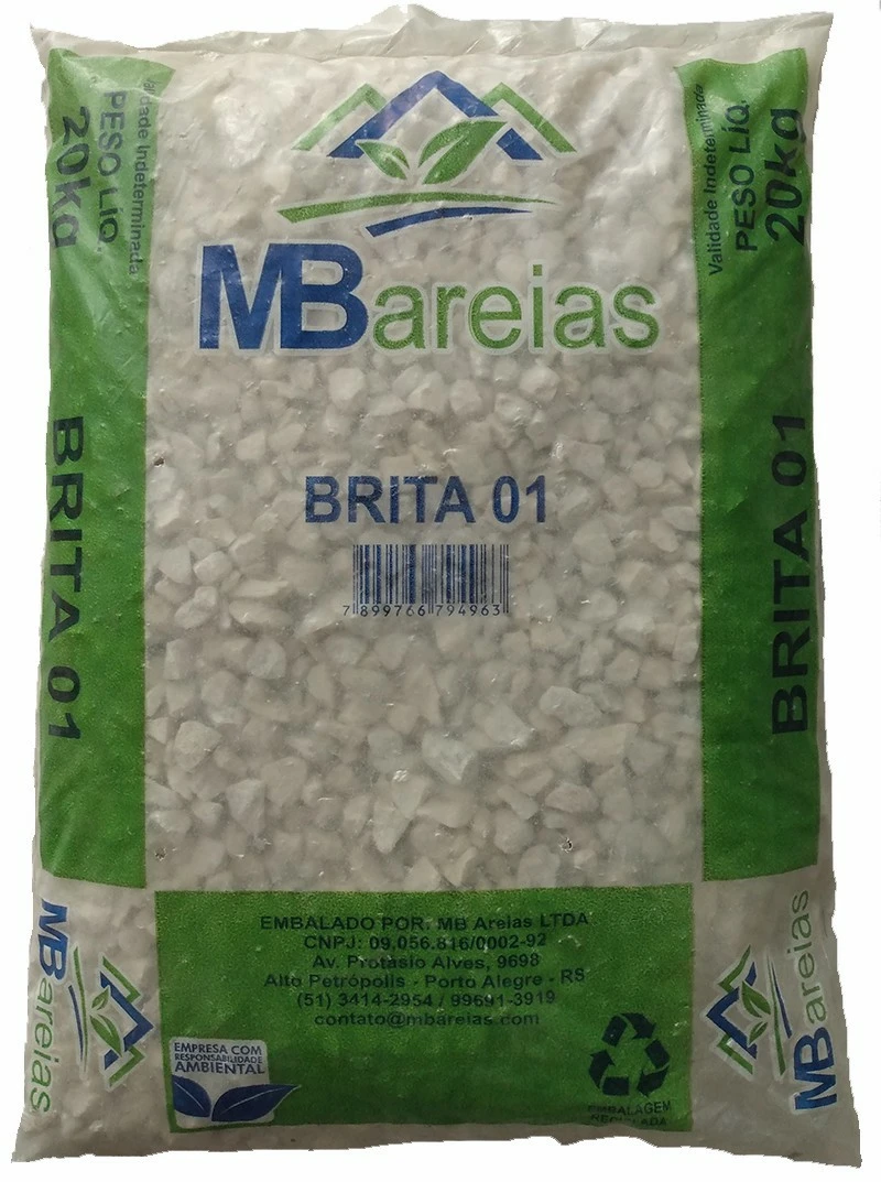Brita 1 Branca P/jardinagem Saco 20kg Mb - Dauge Materiais De Construção